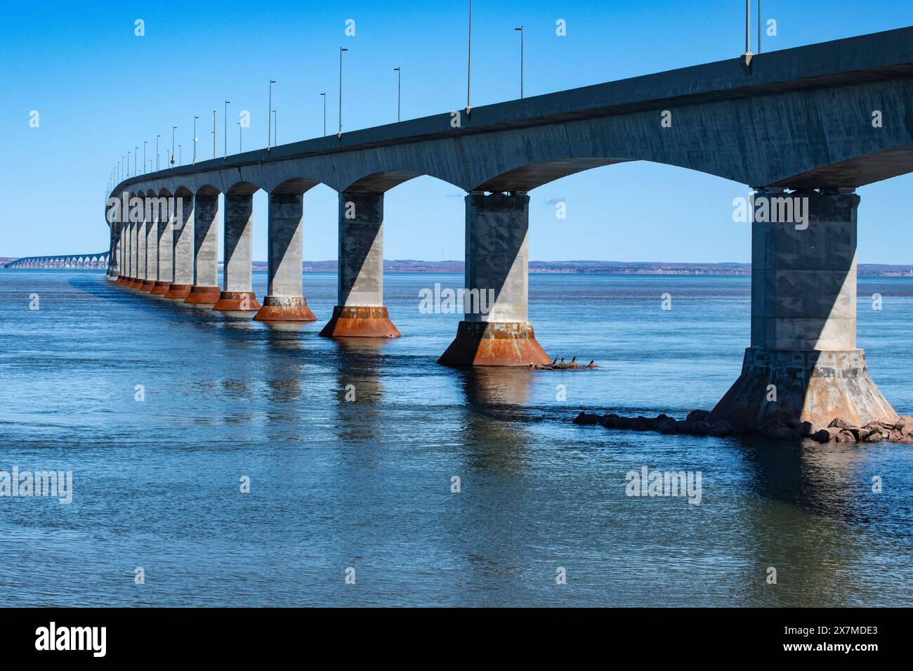 Confederation Bridge from Cape Jourimain, New Brunswick, Canada Stock ...
