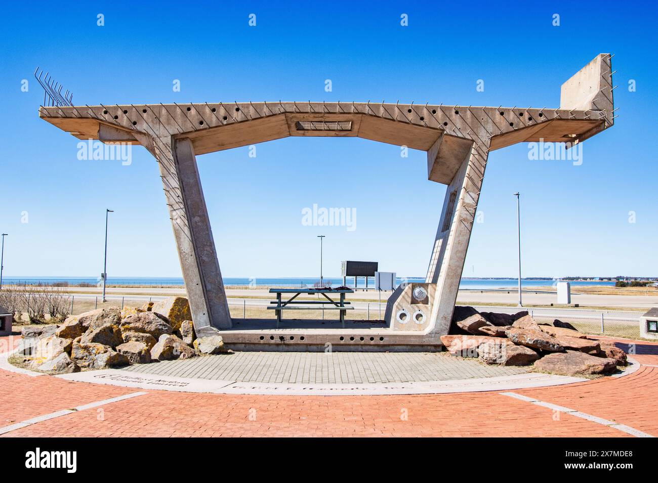 Bridge segment display used as a picnic shelter in Borden-Carleton ...