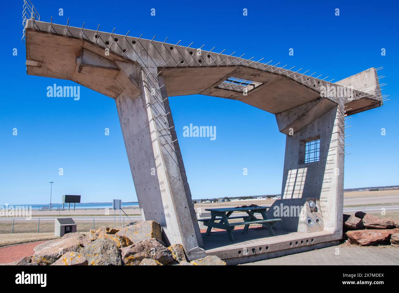 Bridge segment display used as a picnic shelter in Borden-Carleton ...