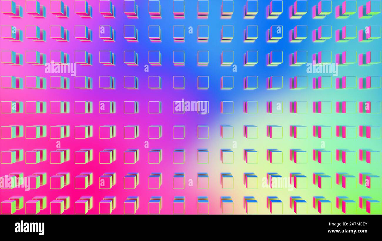 Geometric cube mirrored background stylized rainbow iridescent ...