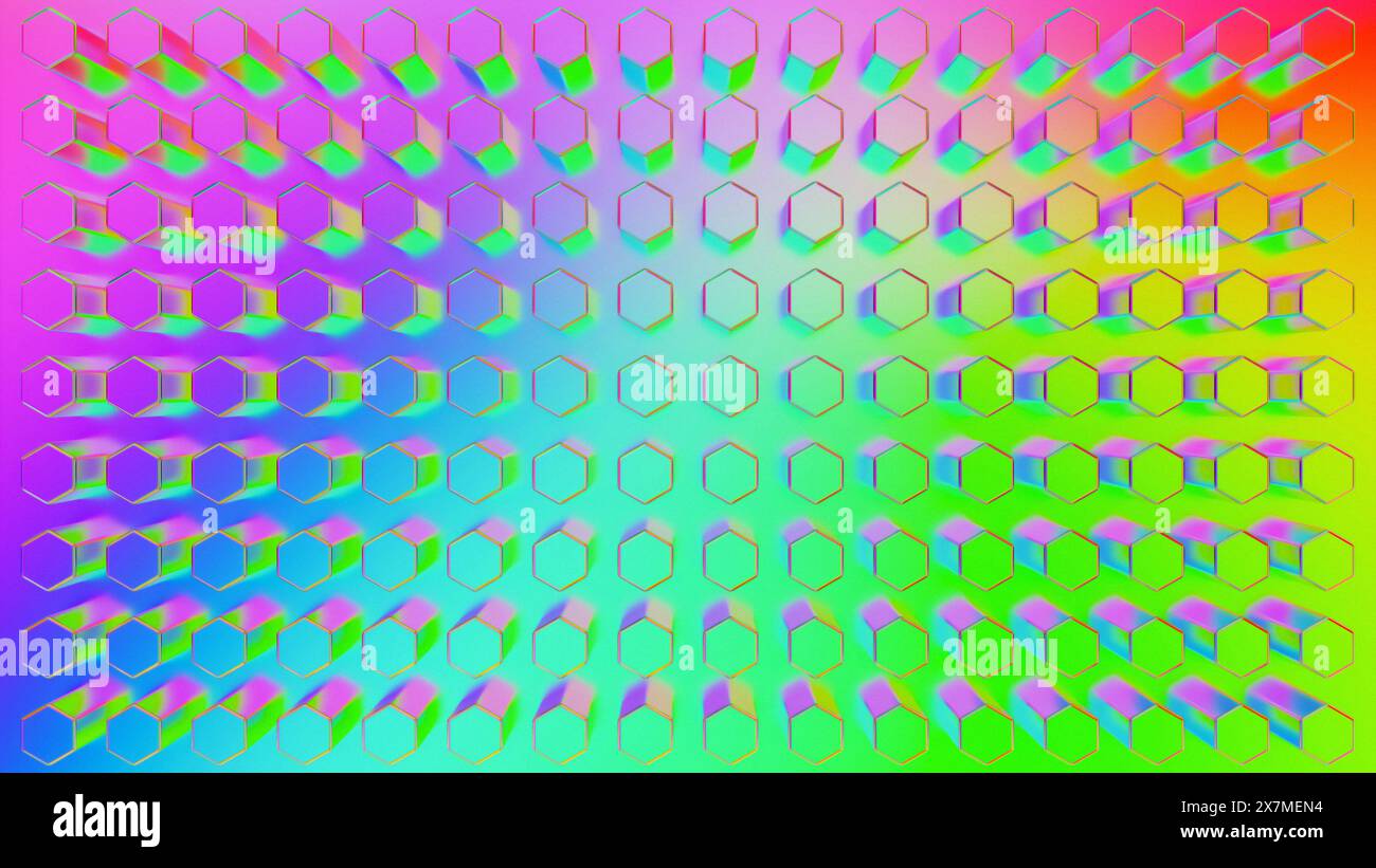 Geometric honeycomb pattern background stylized rainbow iridescent ...