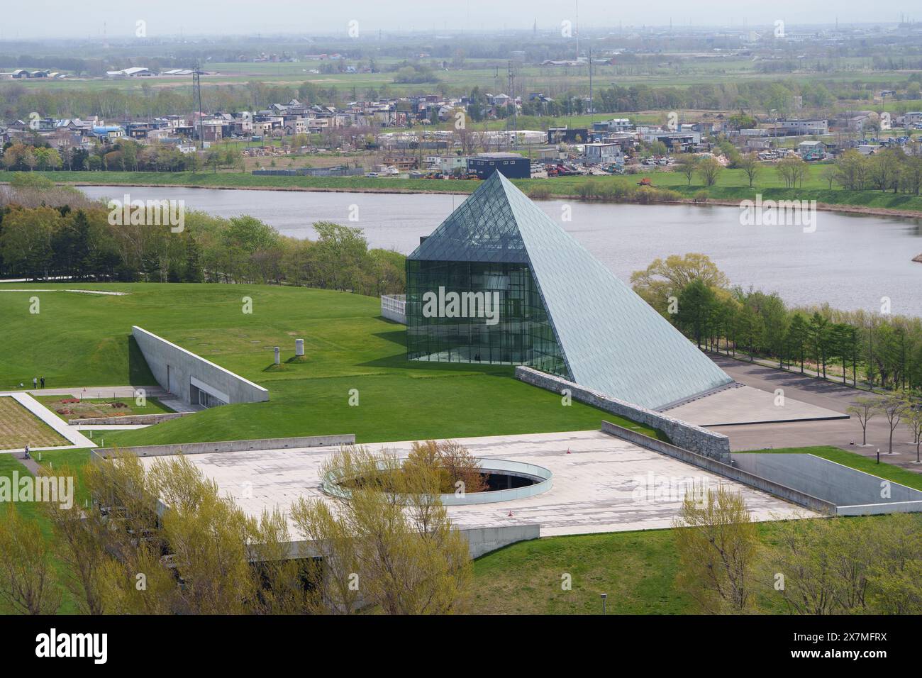 SAPPORO, JAPAN - 01 MAY 2024 : The symbol of Moerenuma park, the glass ...