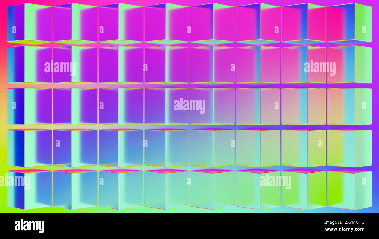 Cube background stylized rainbow iridescent opalescent holographic ...