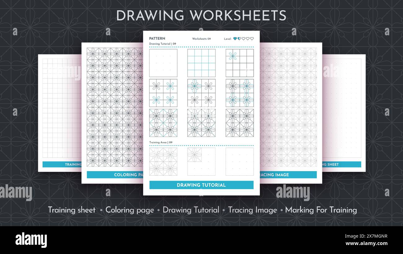 How to Draw a Pattern. Step by Step Drawing Tutorial. Draw Guide ...