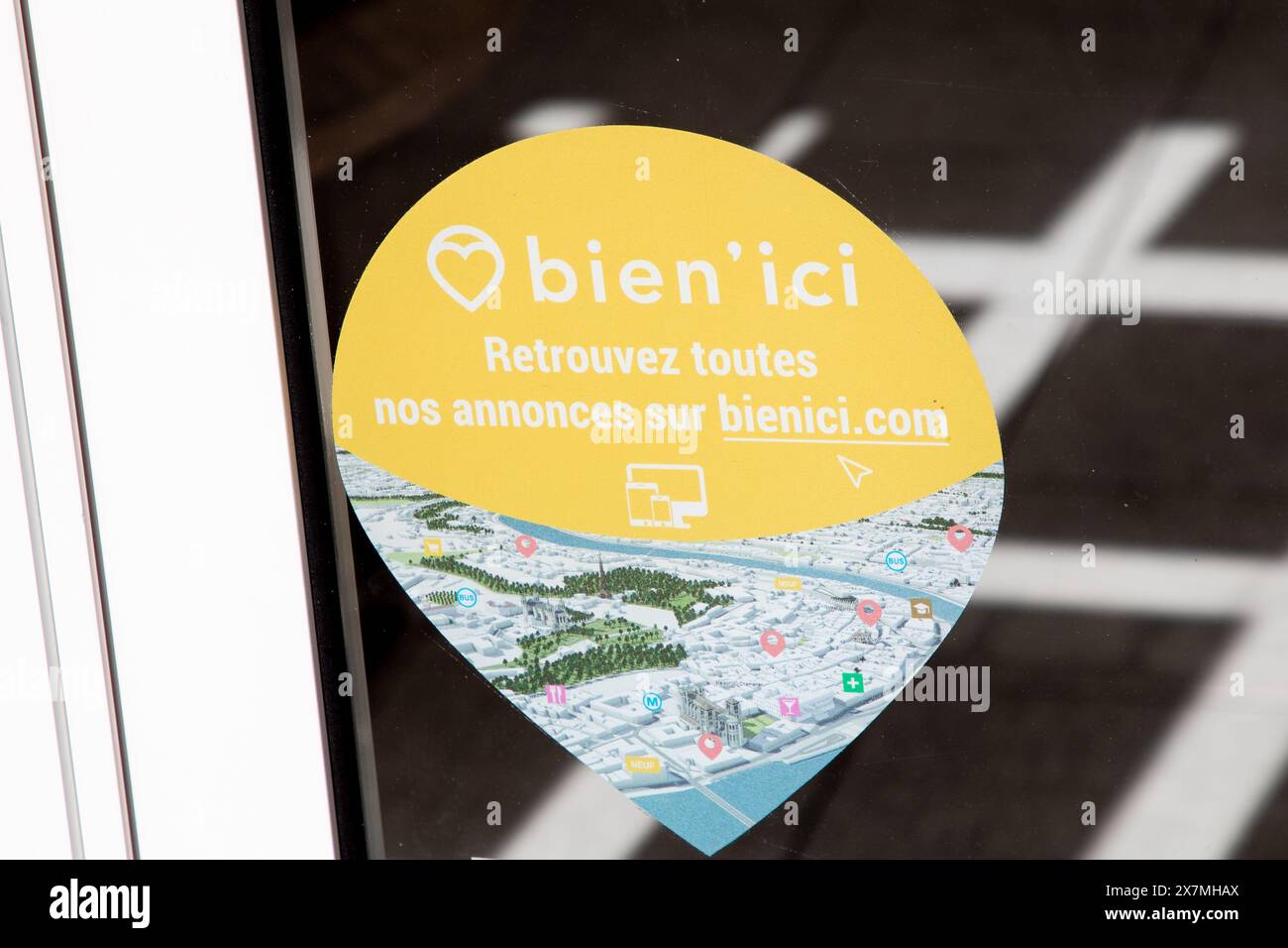 Bordeaux , France - 05 15 2024 : bien ici sign brand and text logo ...