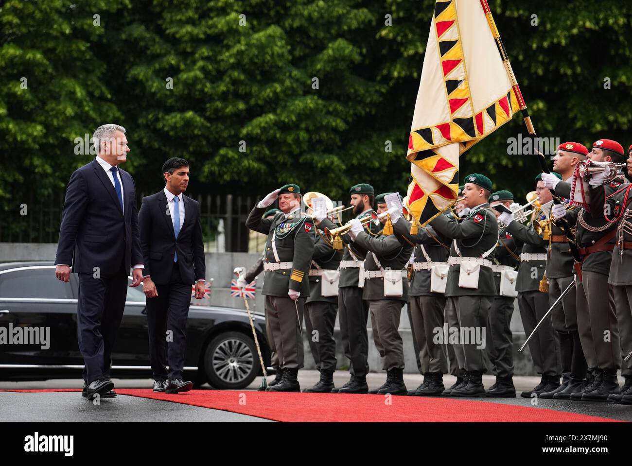 Chancellor of Austria, Karl Nehammer, alongside Prime Minister Rishi Sunak at Federal ...