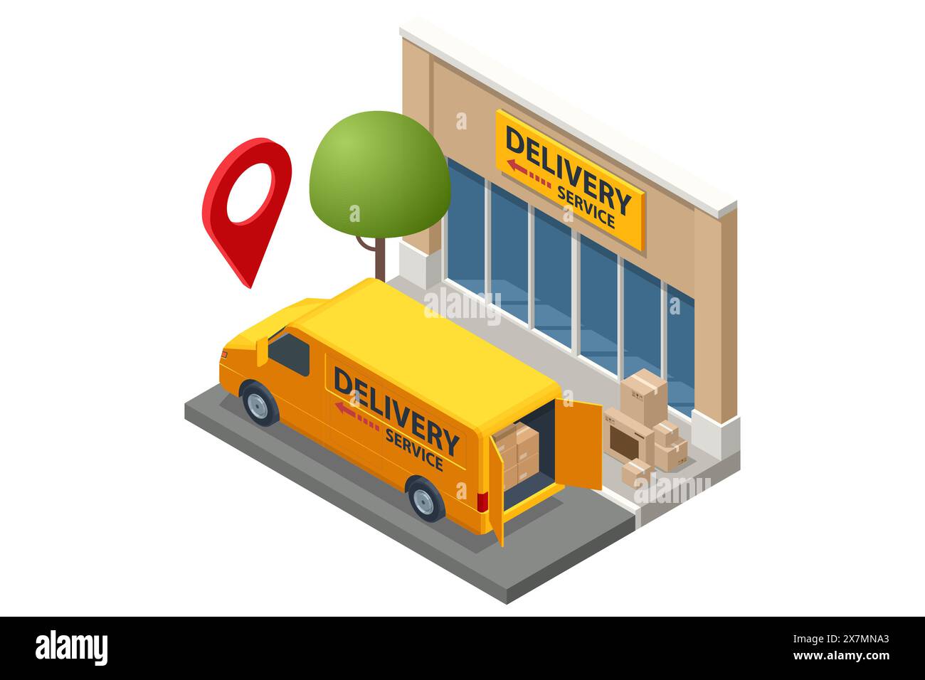 Isometric Logistics and Delivery Infographics. Delivery home and office ...