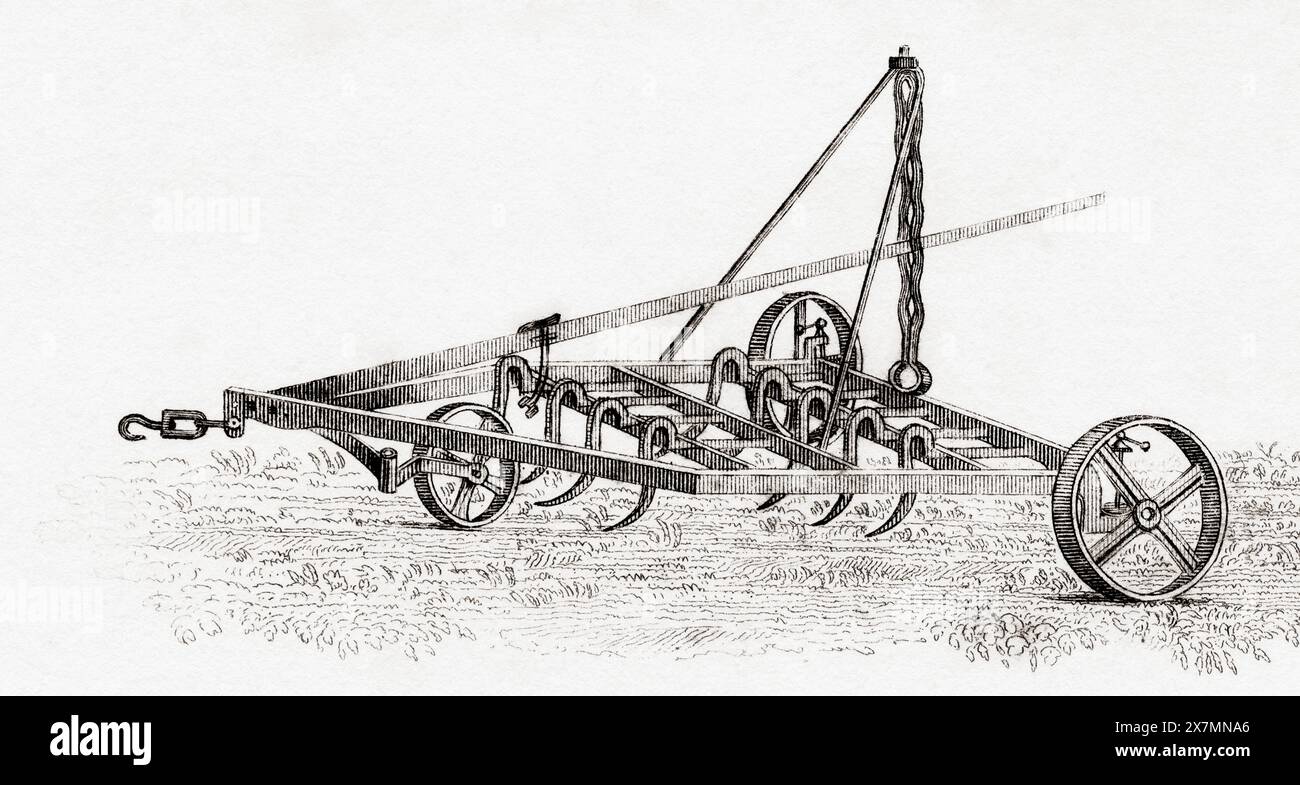 Finlayson's Patent Self-Cleaning Harrow, used after ploughing for ...