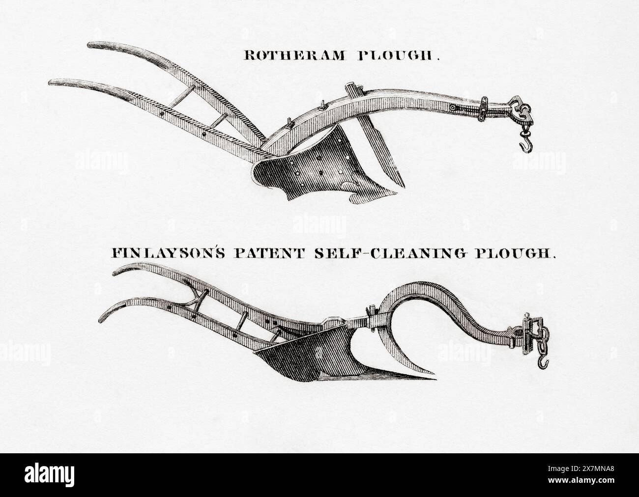Two types of plough. Top, Rotheram Plough. Bottom, Finlayson's Patent ... Two types of plough. Top, Rotheram Plough. Bottom, Finlayson's Patent ...
