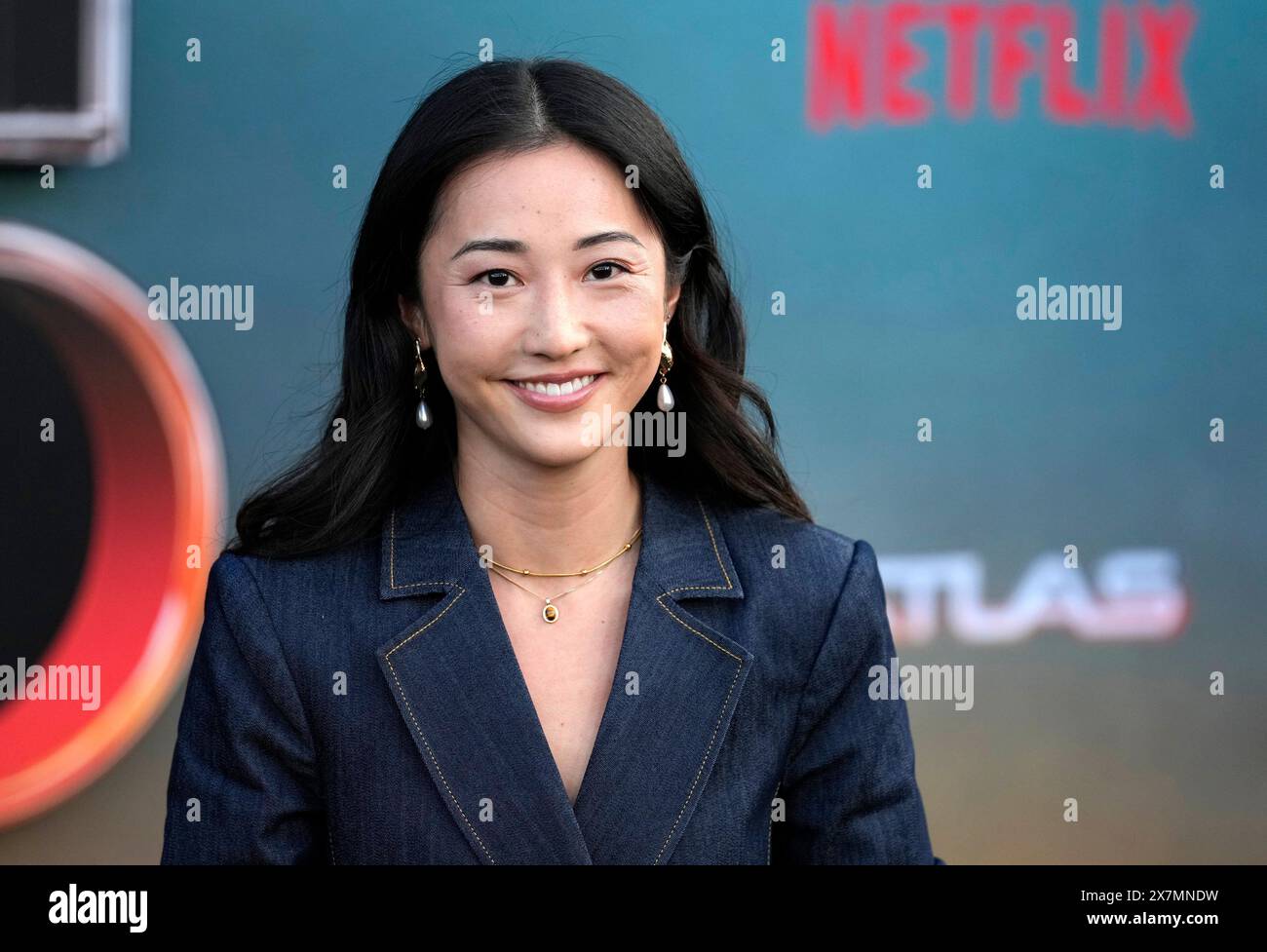 Yuyu Kitamura poses at the premiere of the film "Atlas" at the Egyptian ...