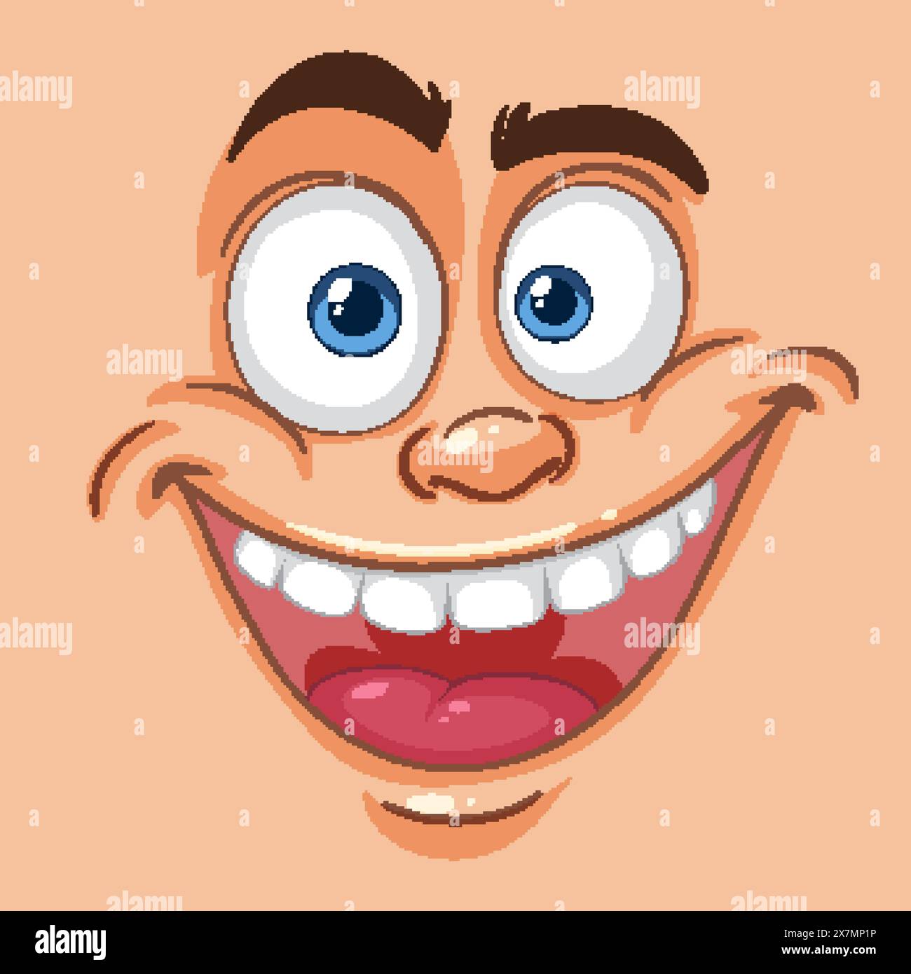Smiling cartoon face with wide eyes Stock Vector Image & Art - Alamy