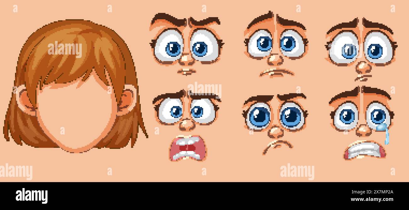 Cartoon faces expressions eyebrows hi-res stock photography and images ...