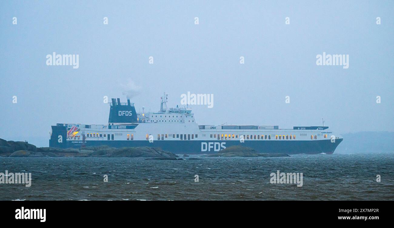 Gothenburg, Sweden - February 29 2024: Freight ferry DFDS Ficaria ...