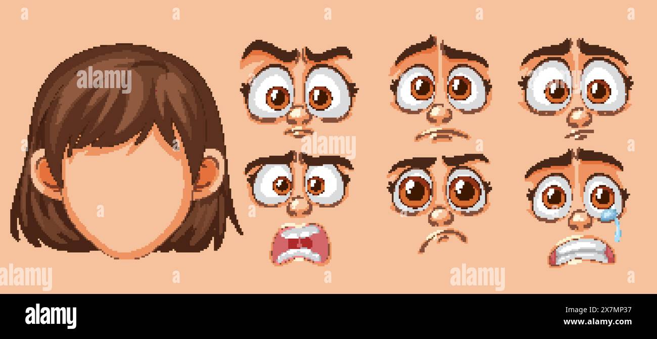 Illustration of different emotional expressions Stock Vector Image ...