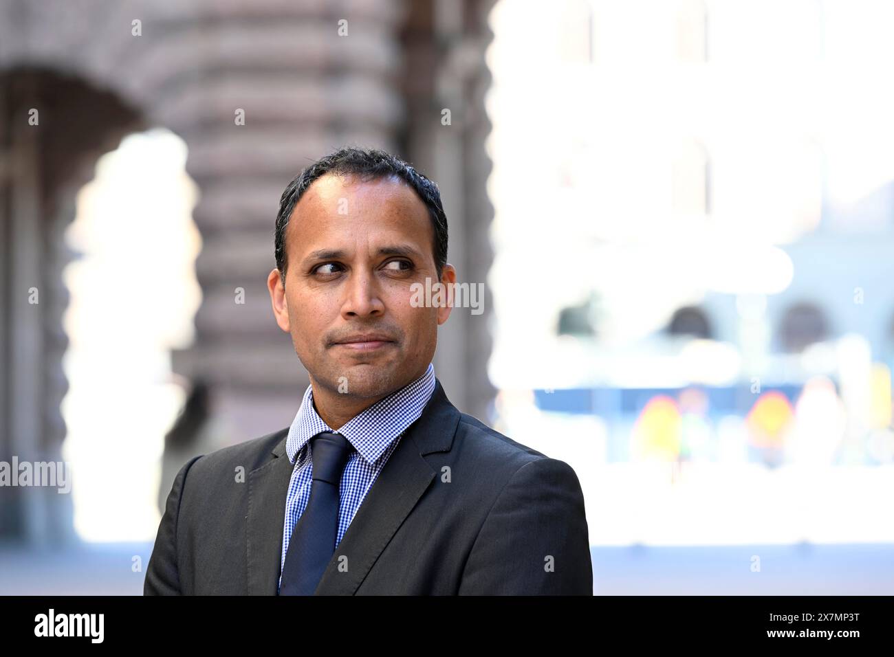 Stockholm, Sweden. 17th May, 2024. Navin Nayak, counselor at the Center ...