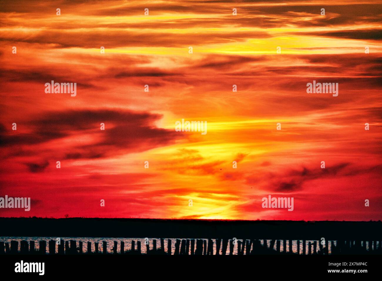Tragic sunset over the southern lake - the land of gorgeous sunsets ...