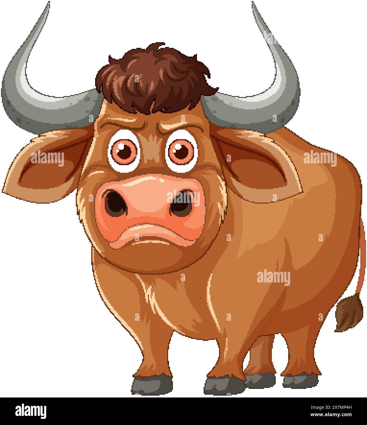 Cute cartoon bull with expressive eyes Stock Vector Image & Art - Alamy