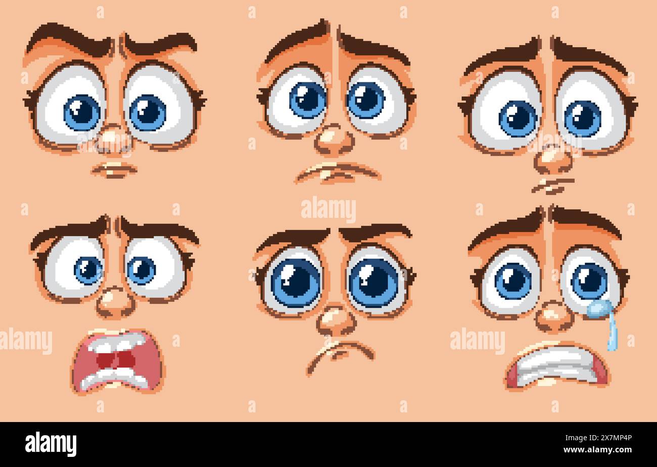 Cartoon faces expressions eyebrows hi-res stock photography and images ...