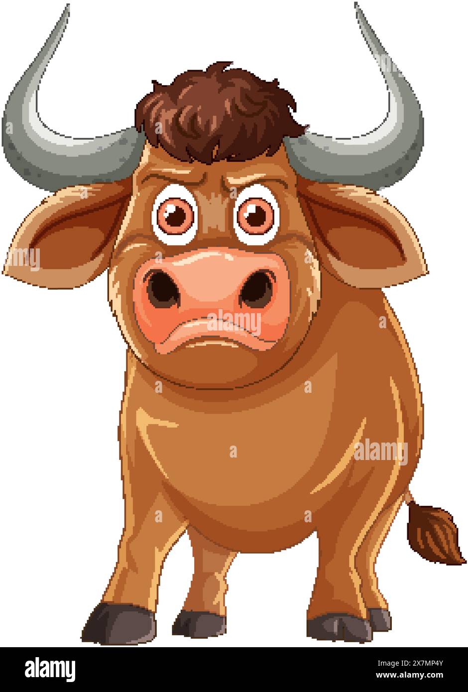 Cute bull with expressive eyes and horns Stock Vector Image & Art - Alamy