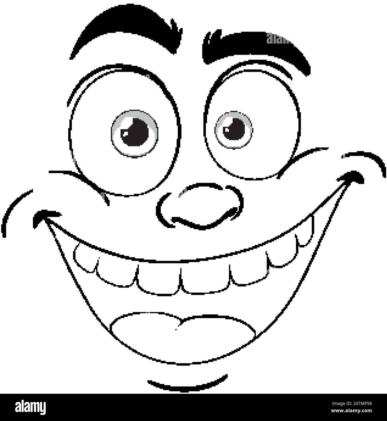 Smiling cartoon face with wide eyes Stock Vector Image & Art - Alamy