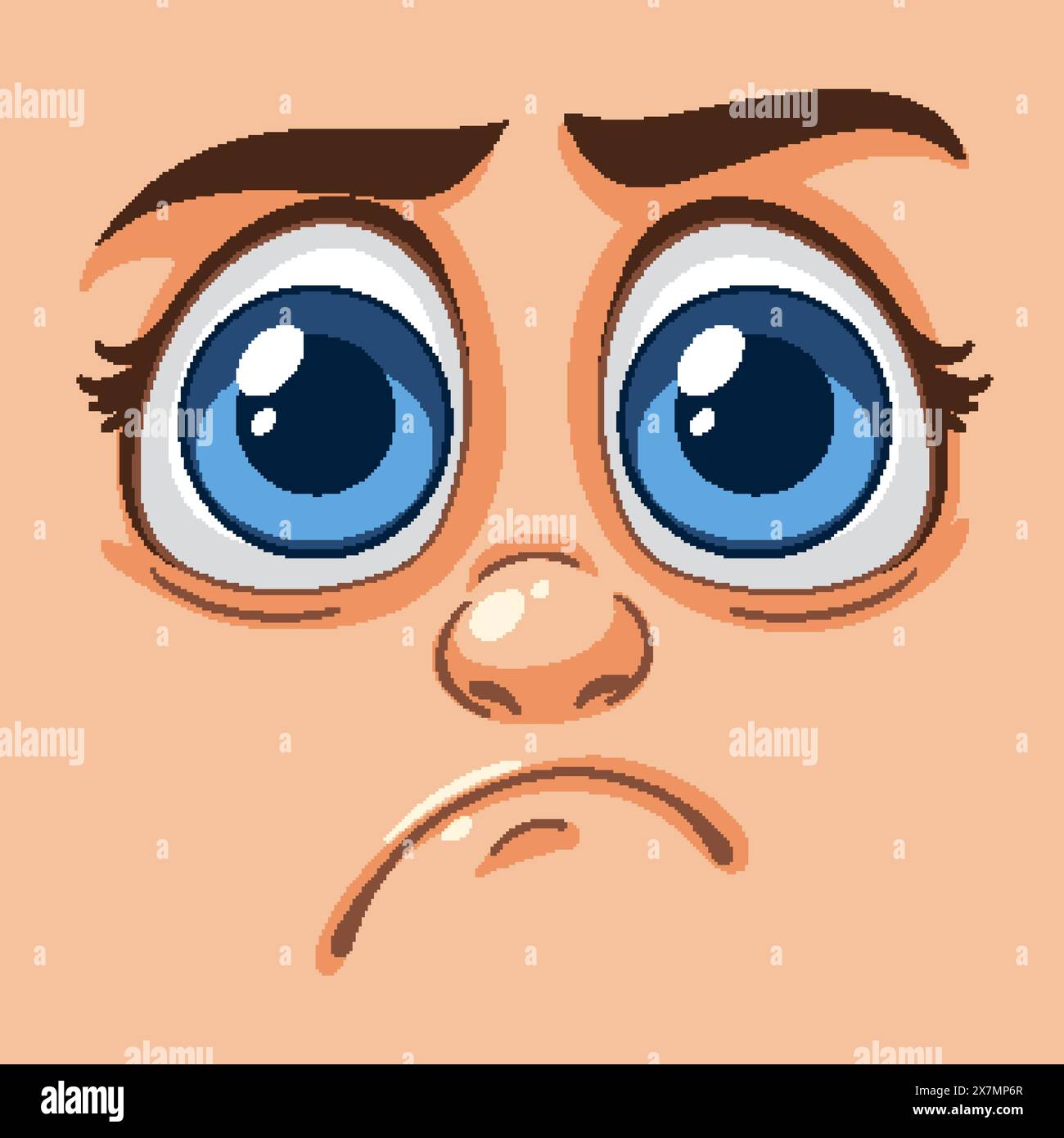 Illustration of a sad, expressive face Stock Vector Image & Art - Alamy