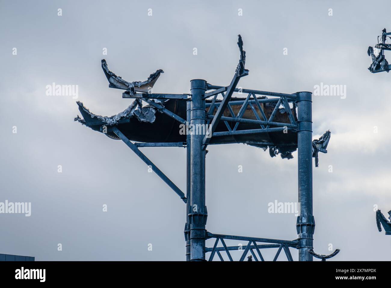 Gothenburg, Sweden - February 24 2024: Remains of Liseberg Oceana water ...