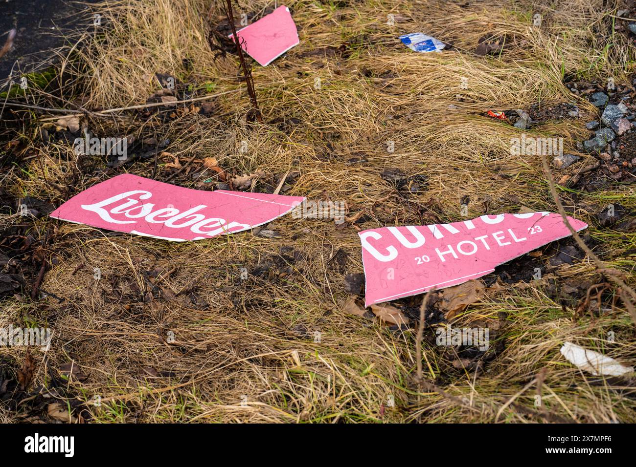 Gothenburg, Sweden - February 24 2024: Broken Liseberg sign after the ...