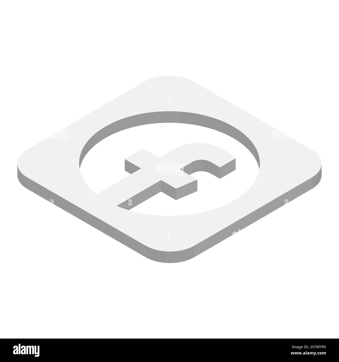 Facebook social media app icon. 3D isometric vector illustration Stock ...