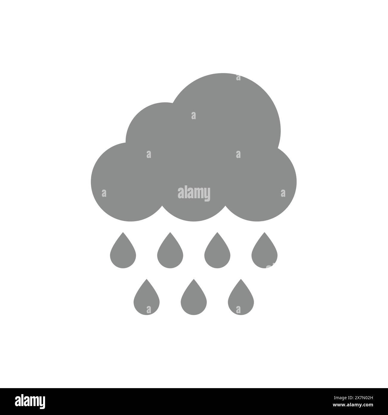 Cloud and rain drops vector icon. Rainy weather and forecast symbol ...