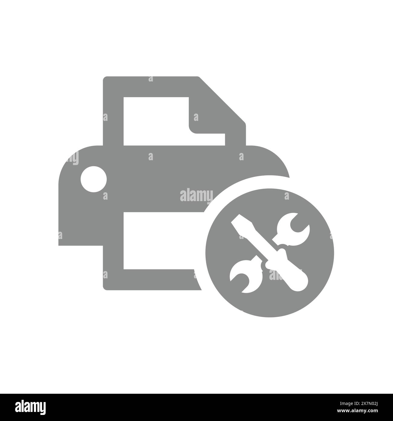 Printer settings vector icon. Screwdriver and wrench, repair shop ...