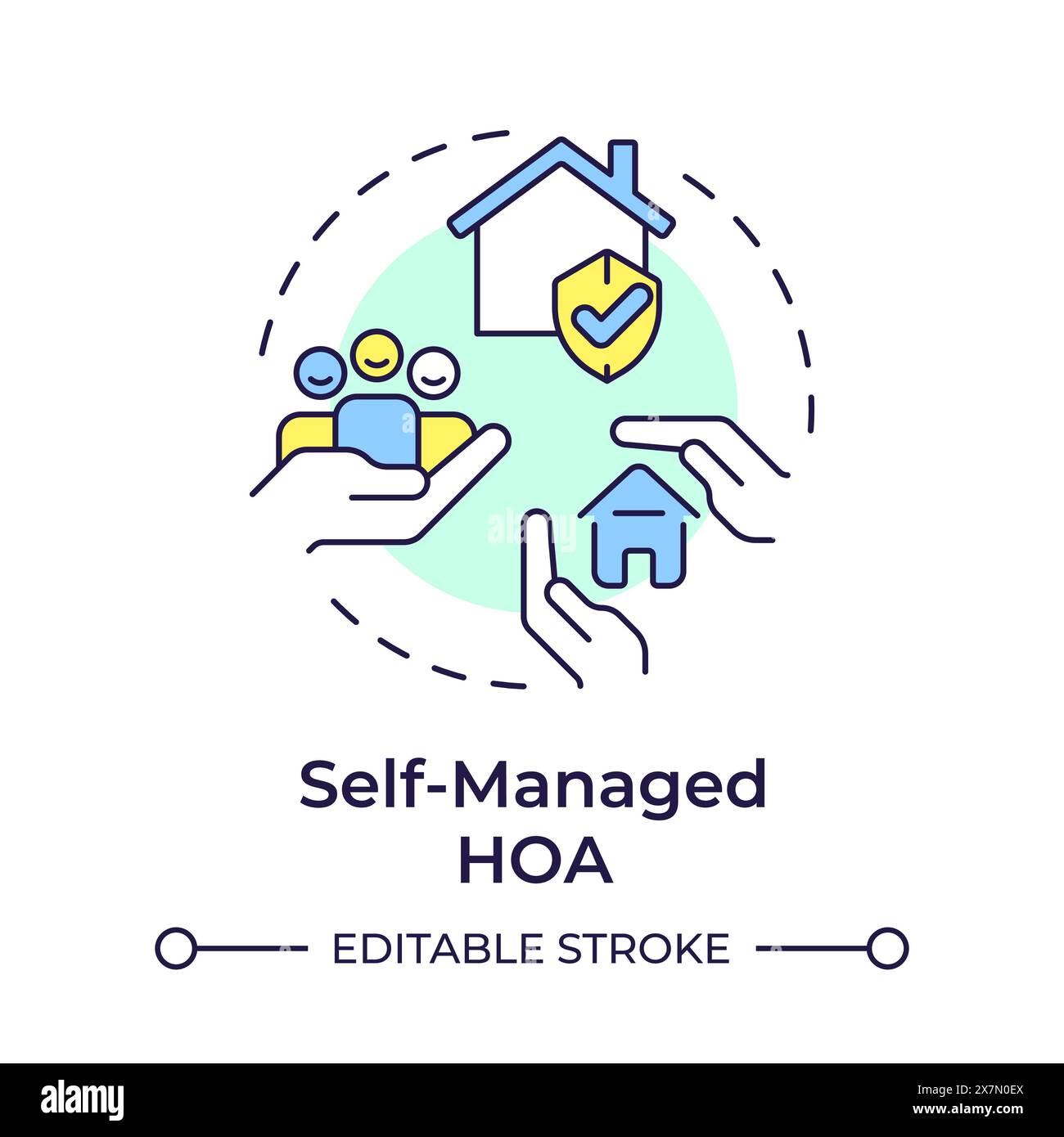 Self-managed HOA multi color concept icon Stock Vector Image & Art - Alamy