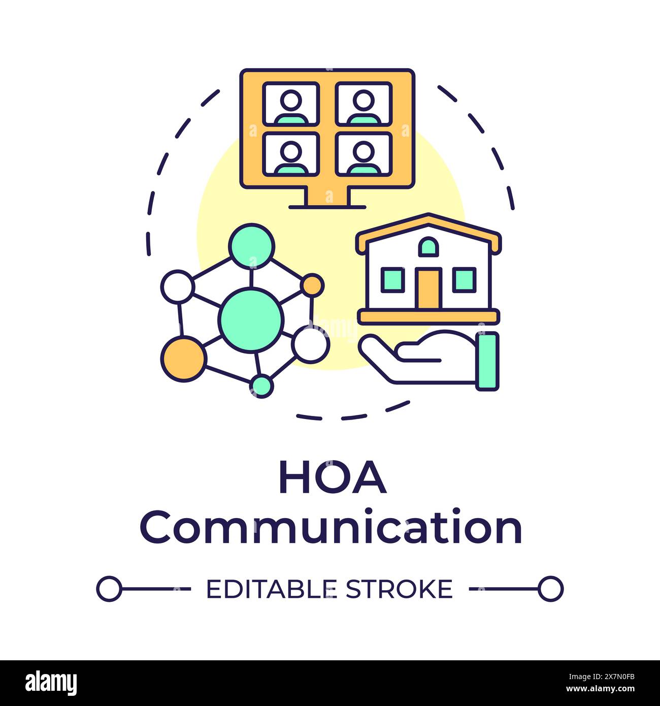 HOA communication multi color concept icon Stock Vector Image & Art - Alamy