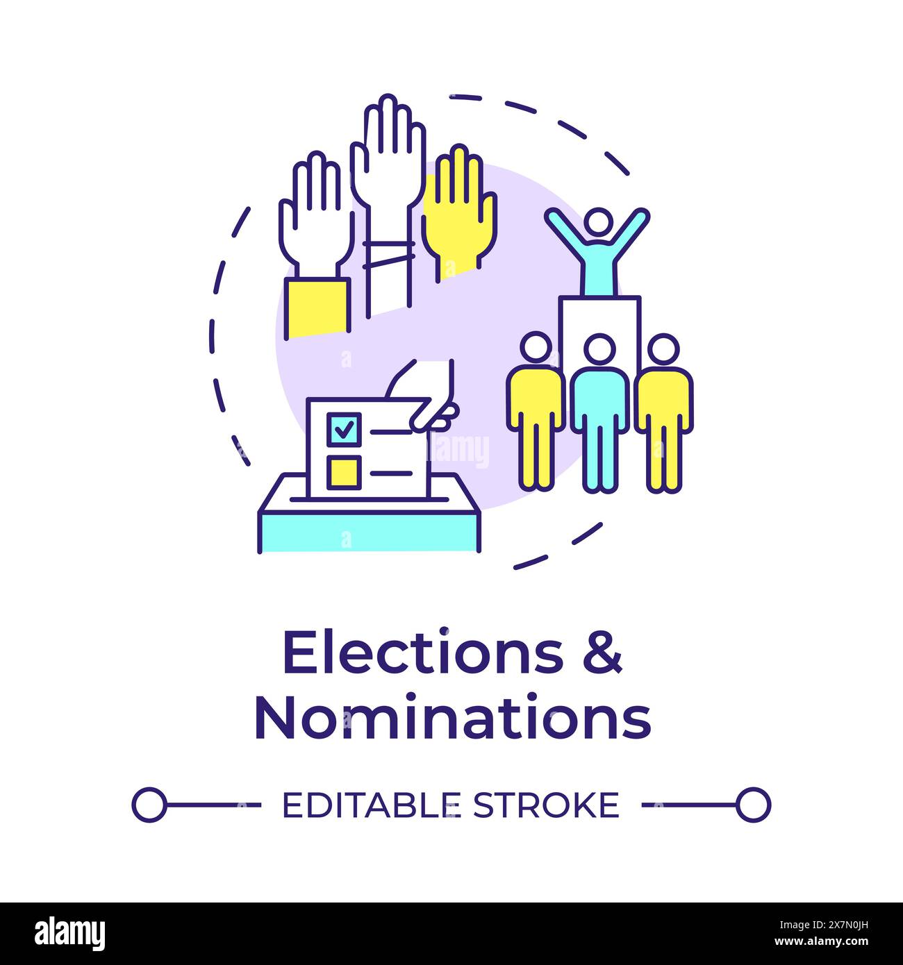 Elections and nominations multi color concept icon Stock Vector Image ...
