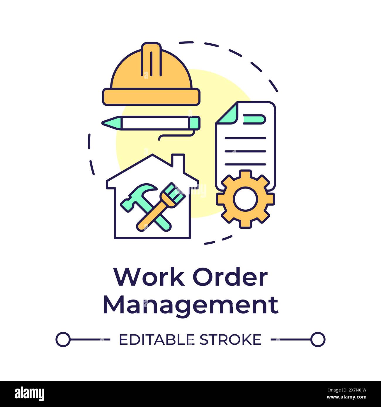 Work order management multi color concept icon Stock Vector Image & Art - Alamy