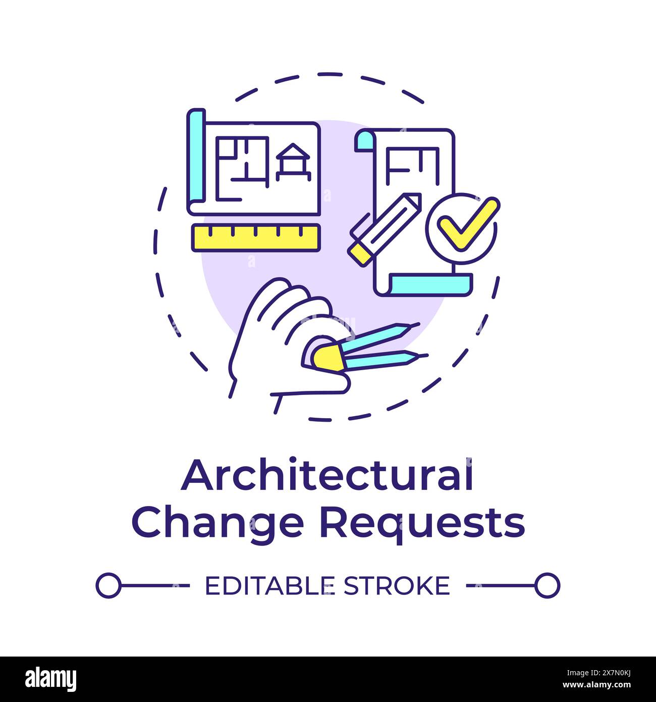 Architectural change requests multi color concept icon Stock Vector ...