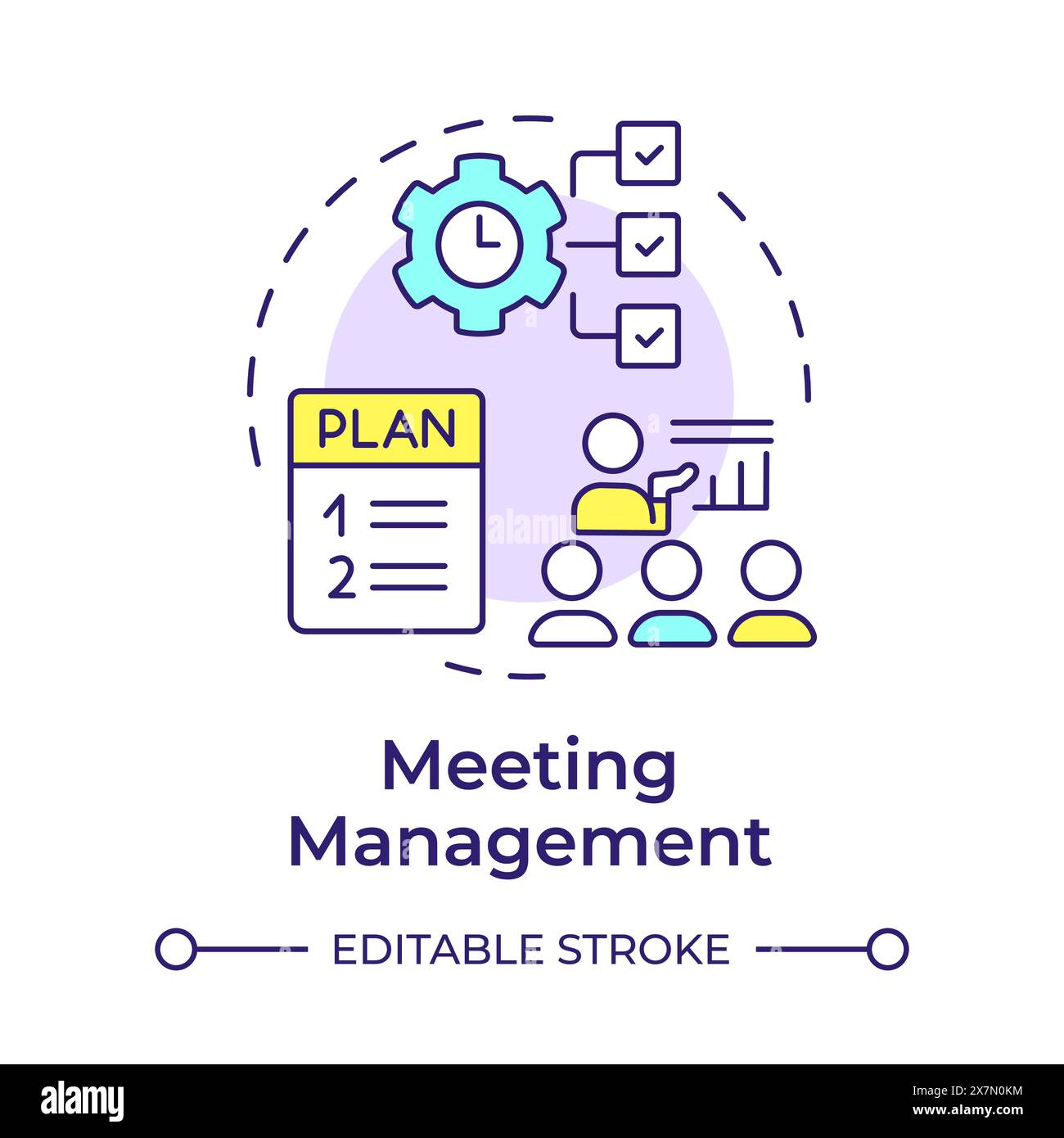 Meeting management multi color concept icon Stock Vector Image & Art ...