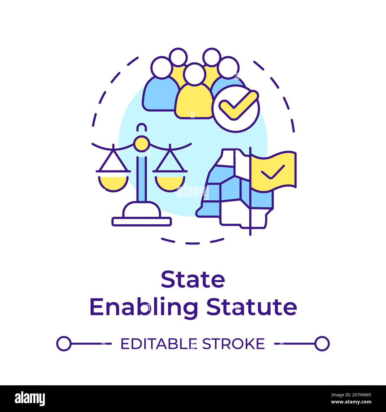 State enabling statute multi color concept icon Stock Vector Image ...
