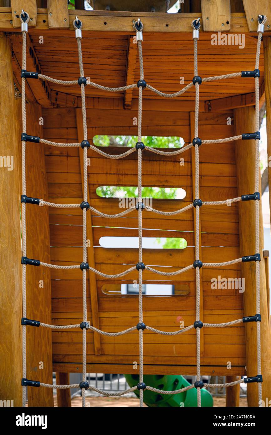 close up of Ropes in a playground jungle gym Stock Photo - Alamy