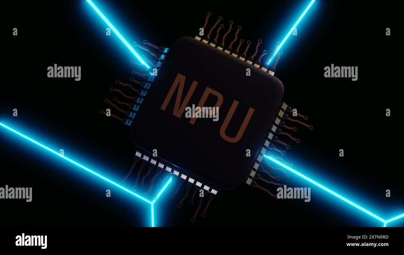 3d Rendering Of Neural Processing Unit Called Npu Processor An Ai