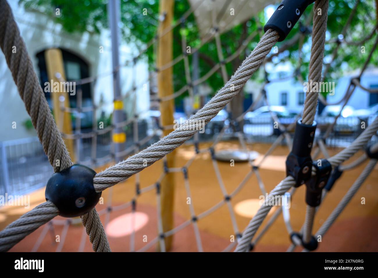 close up of Ropes in a playground jungle gym Stock Photo - Alamy