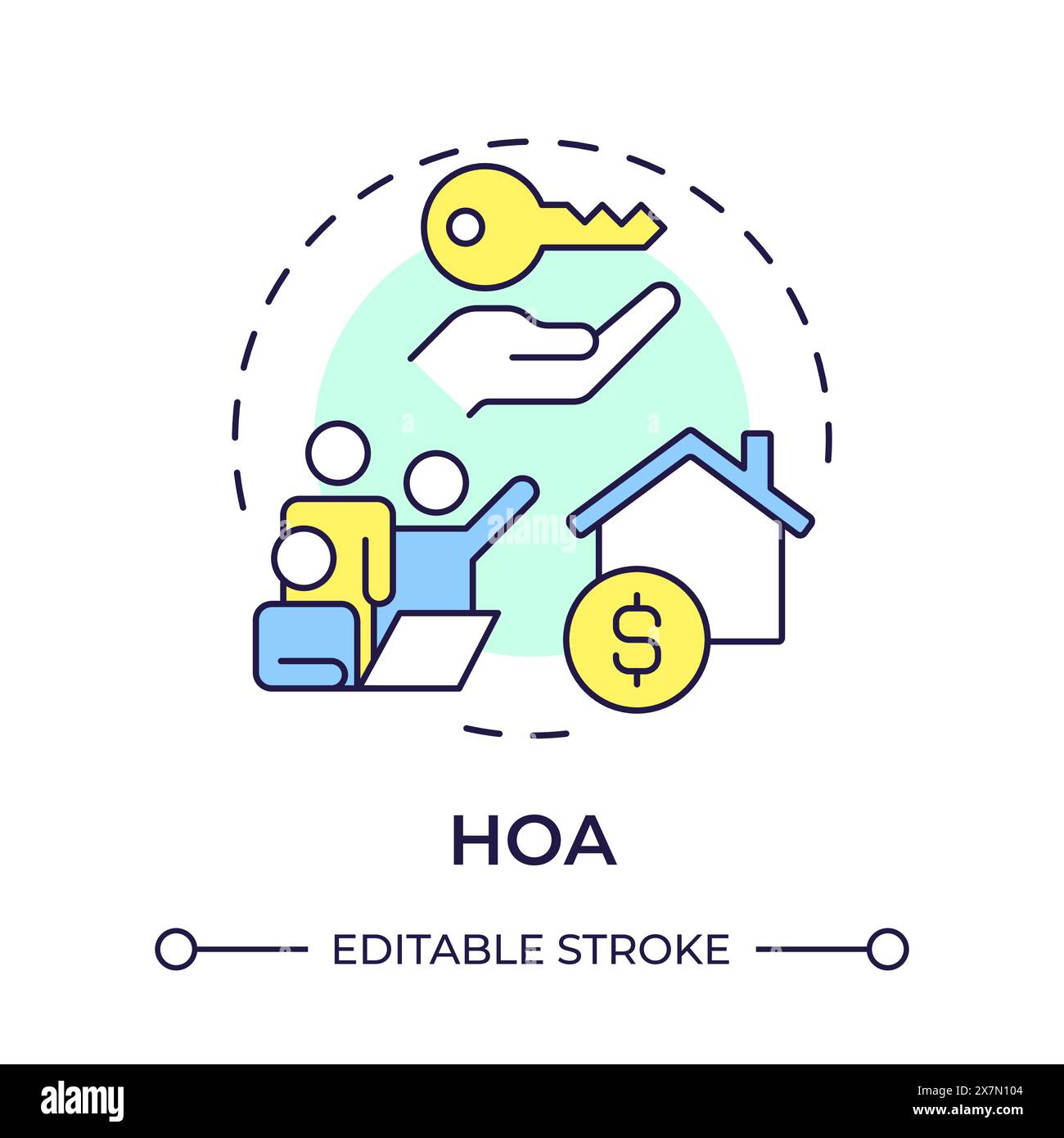 HOA multi color concept icon Stock Vector Image & Art - Alamy