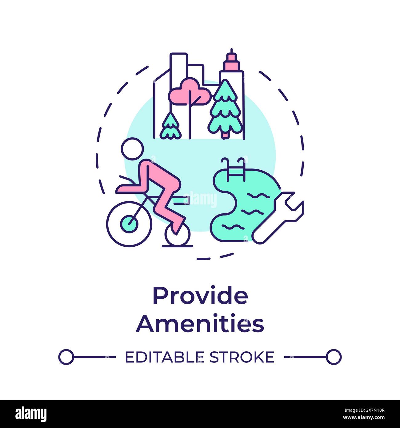 Provide amenities multi color concept icon Stock Vector Image & Art - Alamy