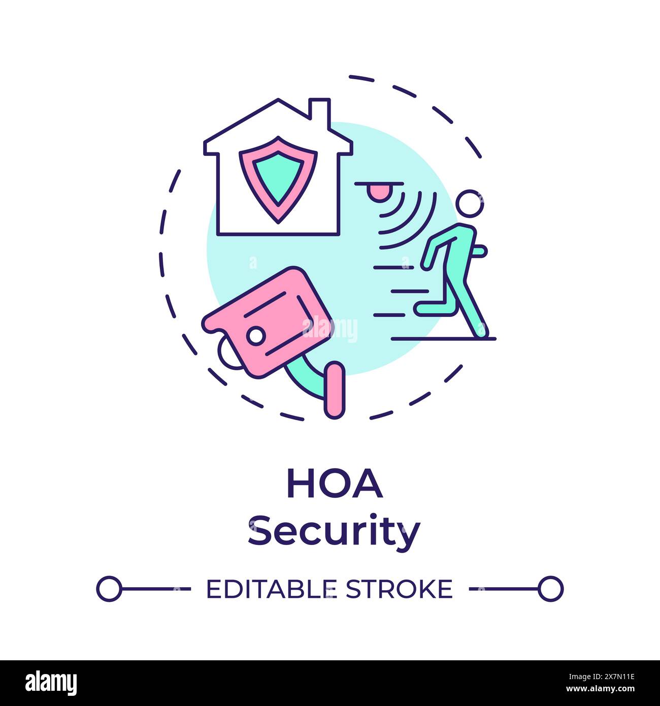 HOA security multi color concept icon Stock Vector Image & Art - Alamy