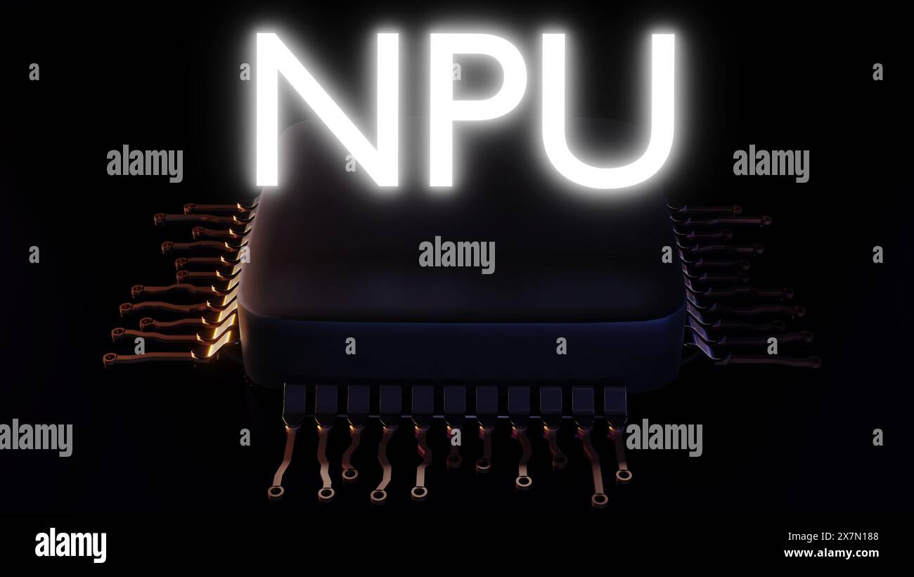 3d rendering of Neural Processing Unit called NPU processor, An AI ... 3d rendering of Neural Processing Unit called NPU processor, An AI ...