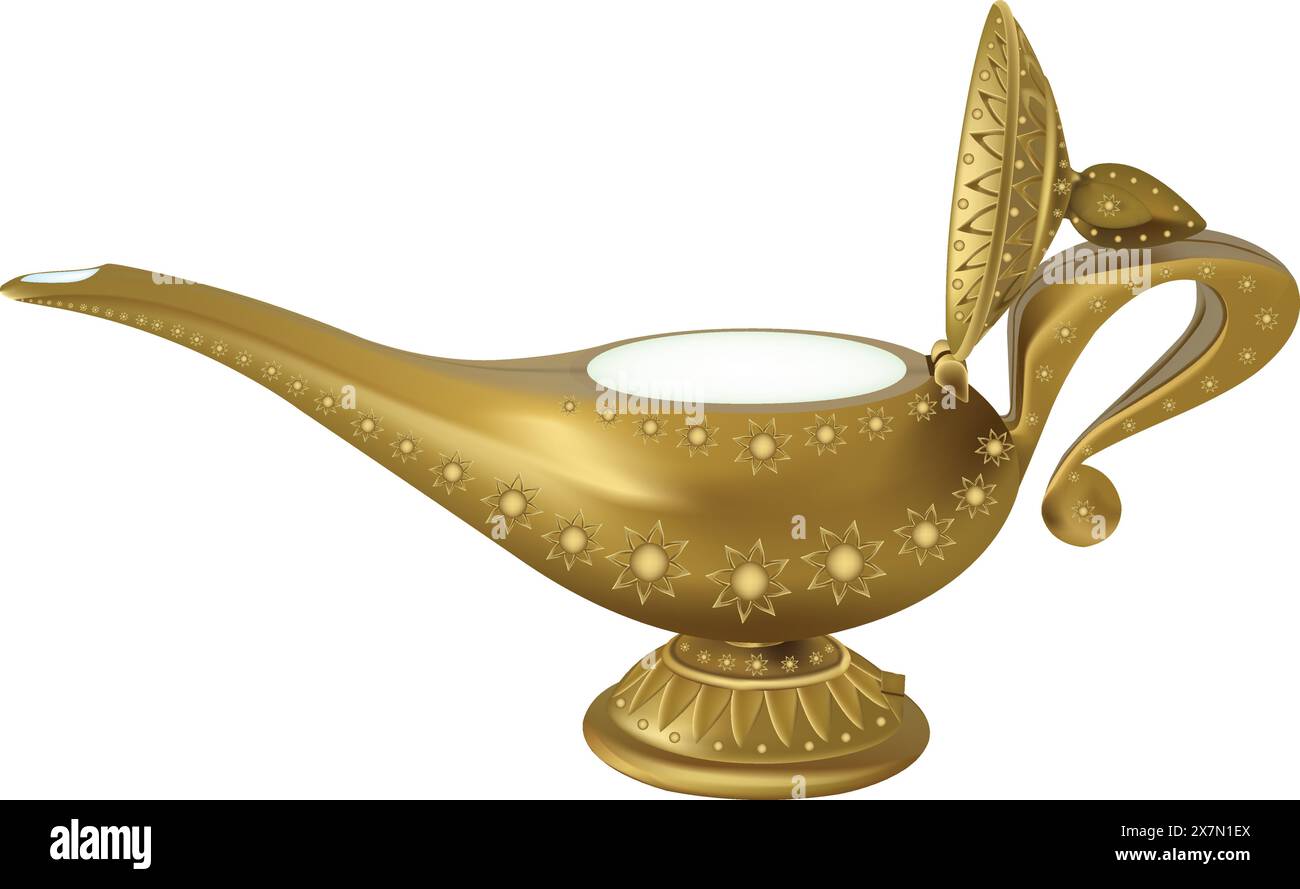 Fantasy Magic Lamp Elegant Vector Illustration-Tailored for Crafting ...
