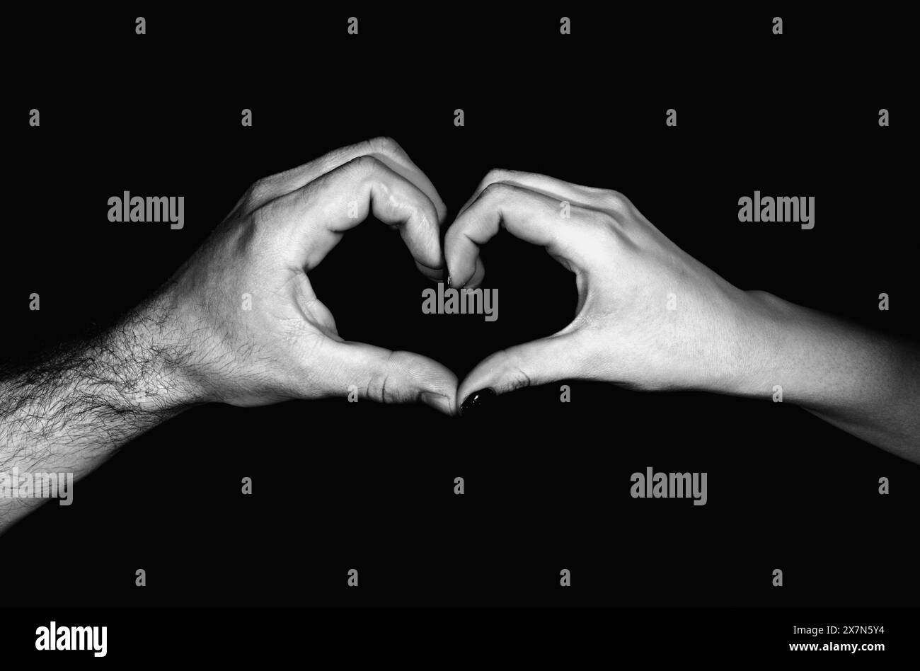 Heart from hands. Love, friendship concept. Man and woman hand in heart ...