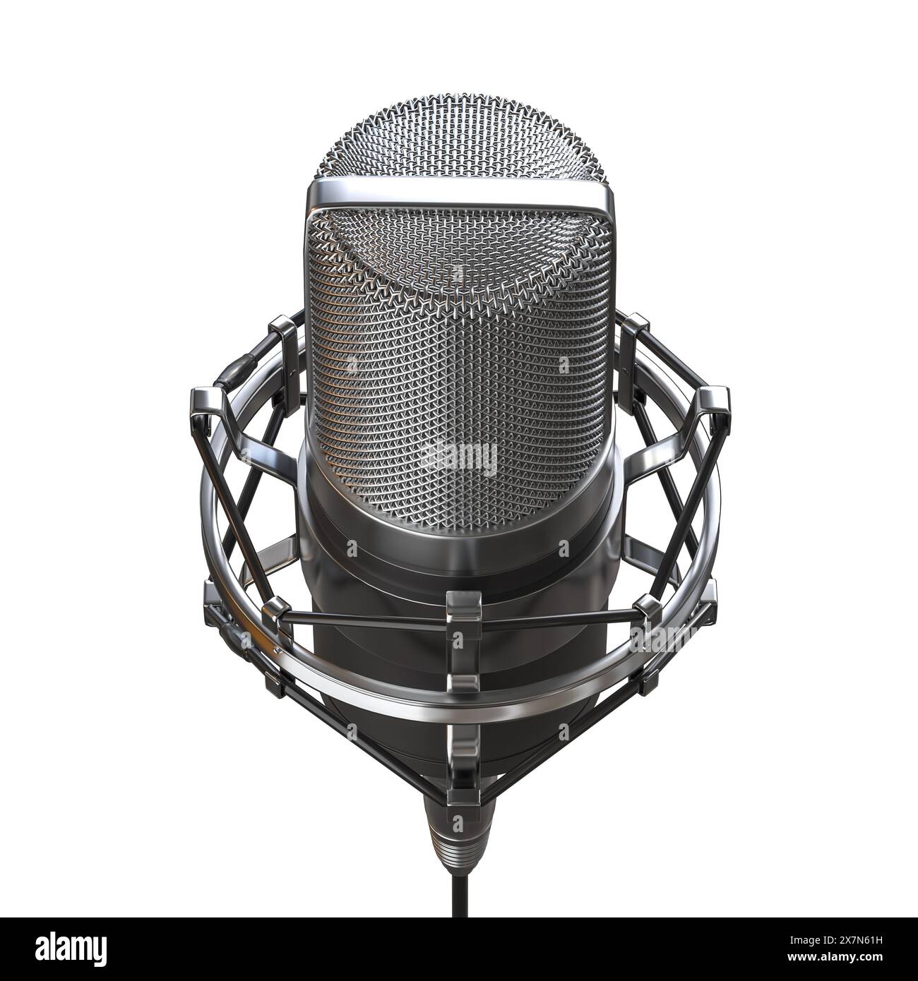 modern studio microphone recording broadcasting isolated white ...