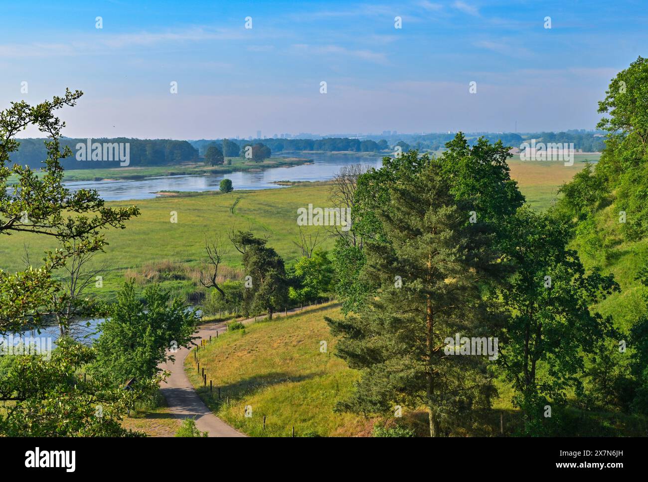 Lebus, Germany. 21st May, 2024. View from the Oder slopes north of ...