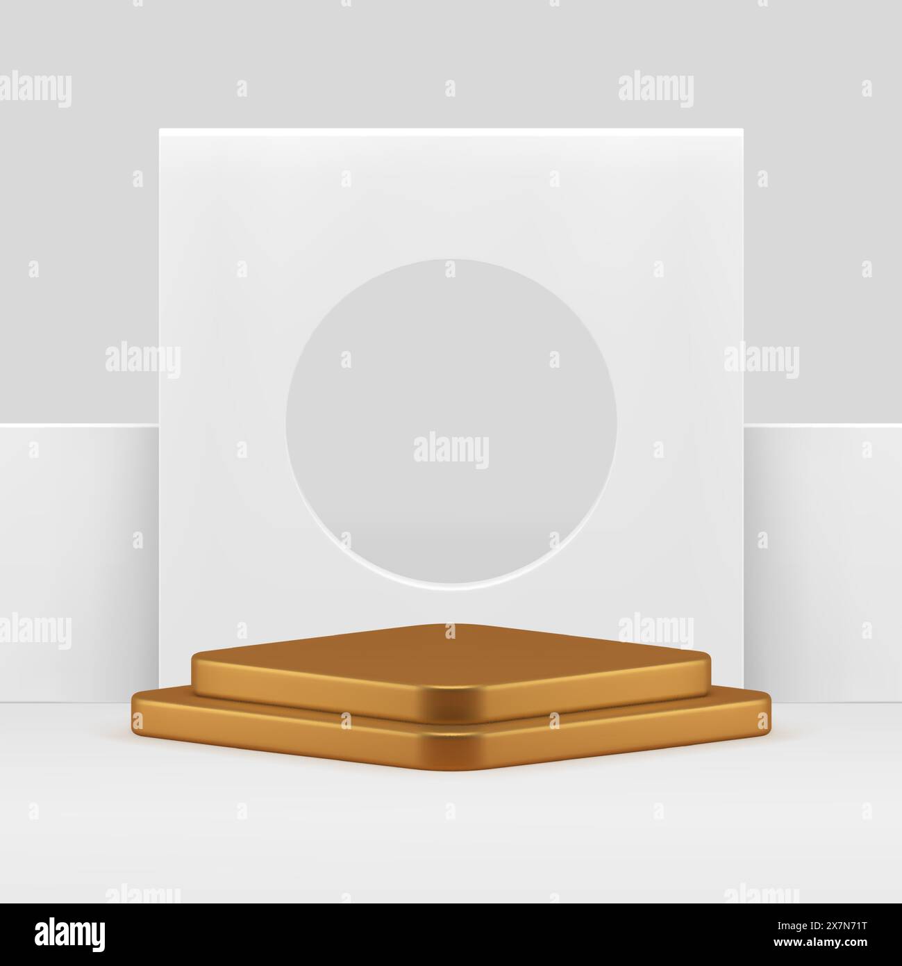 White geometric 3d podium pedestal mock up for cosmetic product show ...