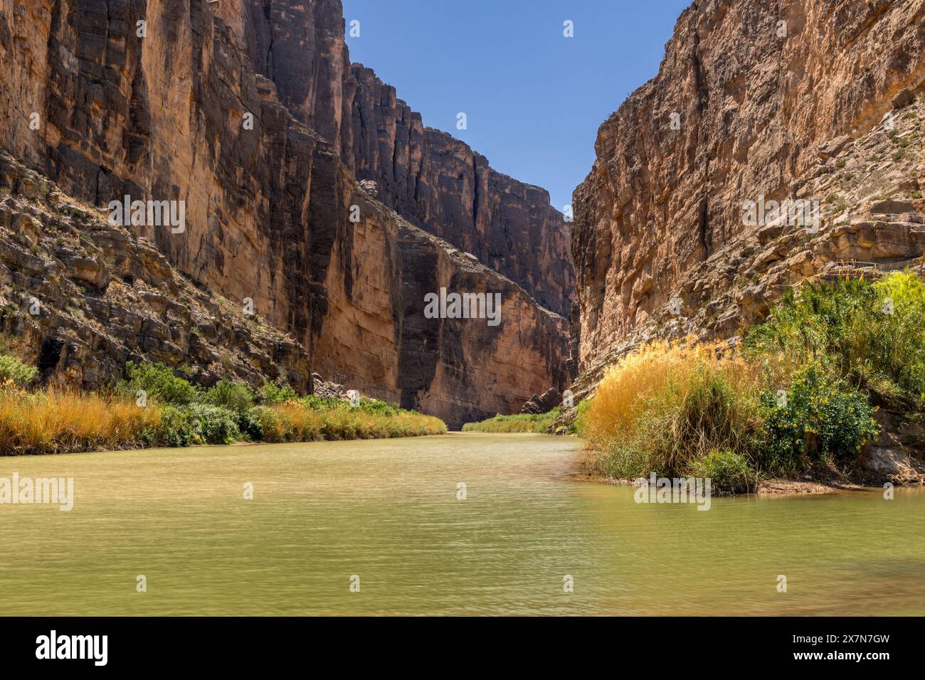 The Rio Grande River in the Santa Elena Canyon, Big Bend National Park ...